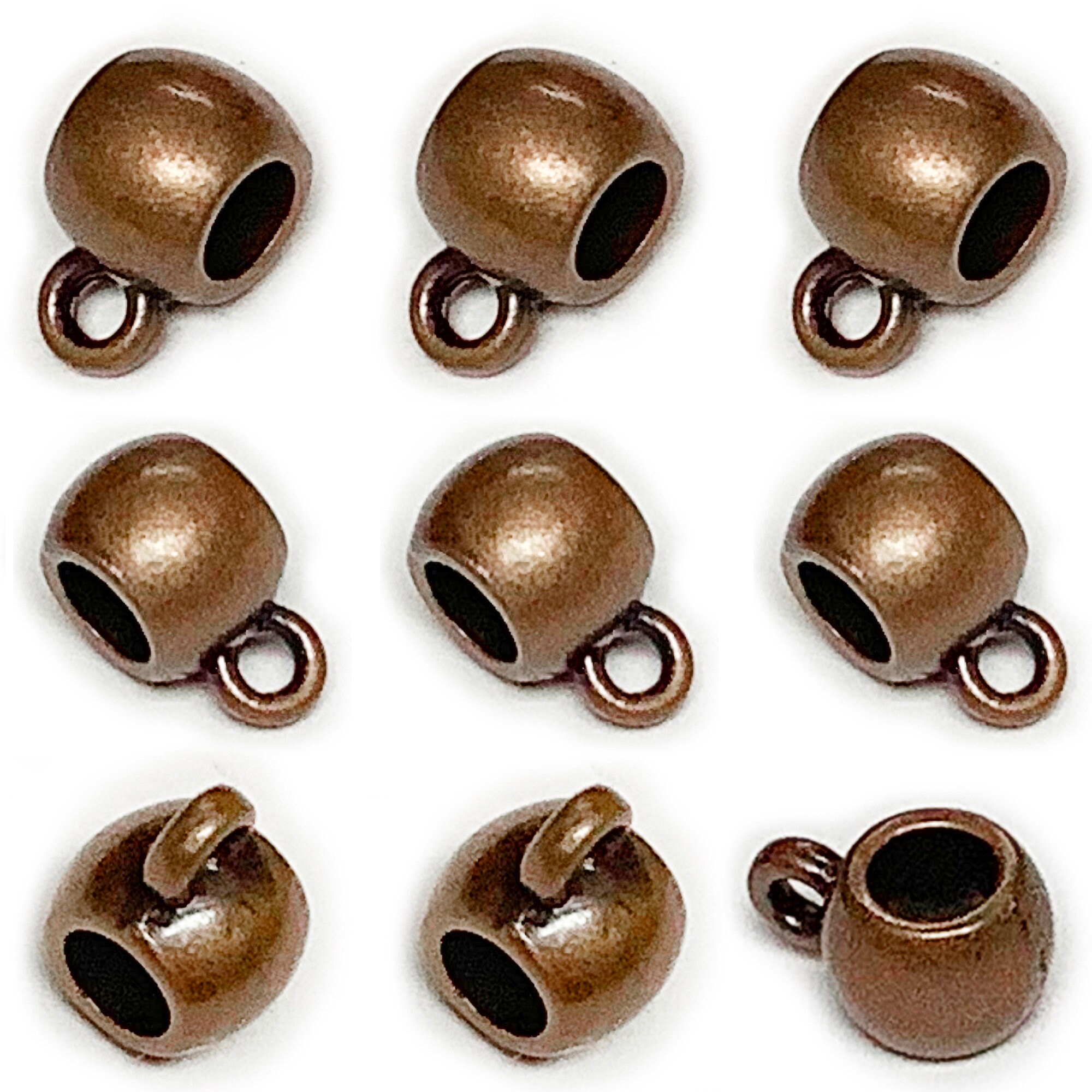 Smooth Bail Tube Beads Spacer Bead Bail Beads Hanger Fit Charm European ...