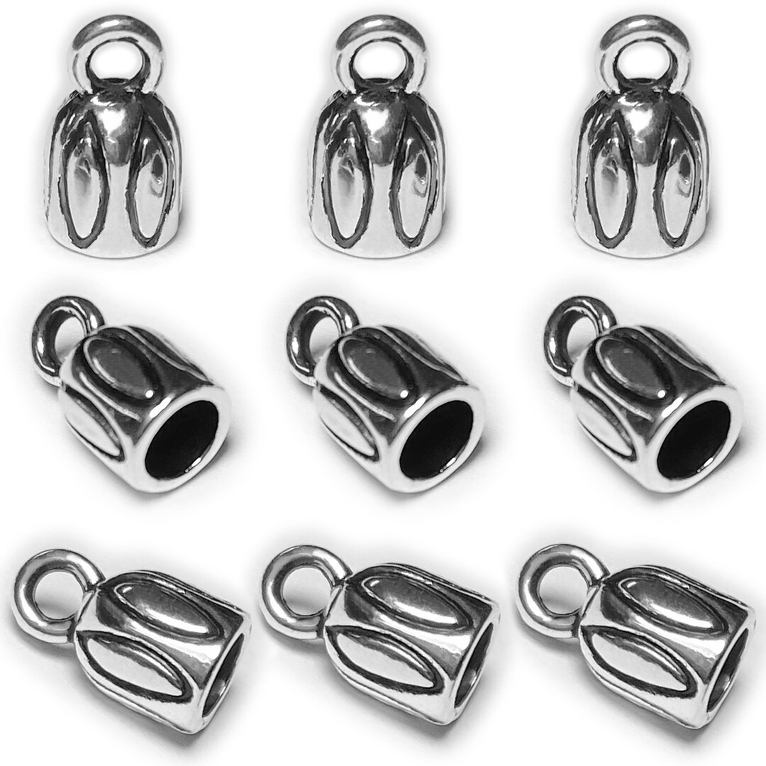 Small Silver Cord End Cap for Jewelry Making Kumihimo End Caps Finding ...