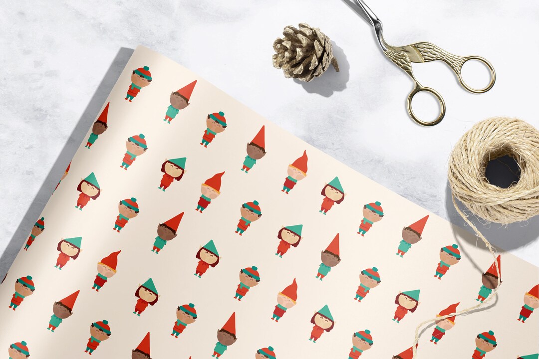 Black/brown/light Elf Luxury Christmas Wrapping Paper - Inclusive Gift ...