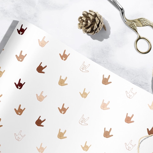 ASL I Love You Wrapping Paper American Sign Language - Etsy