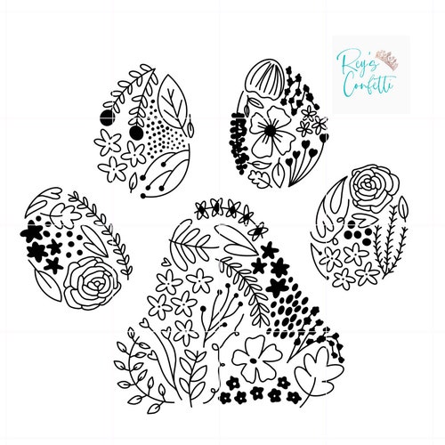 Floral Pet Paw SVG Dog Svg Cat Svg Floral Pet Paw SVG for - Etsy