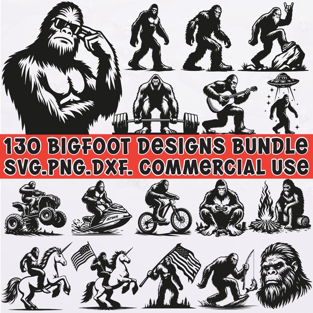 Bigfoot Sasquatch SVG PNG DXF Bundle for Cricut and Silhouette | Funny ...