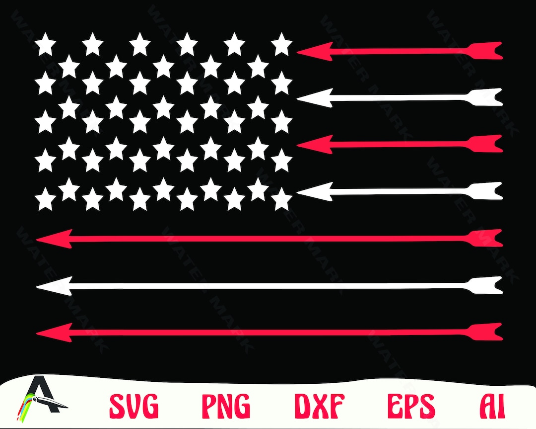 Archery Svg File - Arrows American Flag Cut File Clipart Instant ...