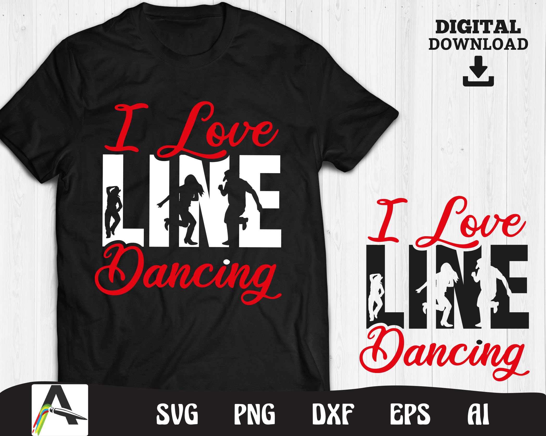 Line Dancing Svg - I Love Line Dancing Cut File Instant Digital ...