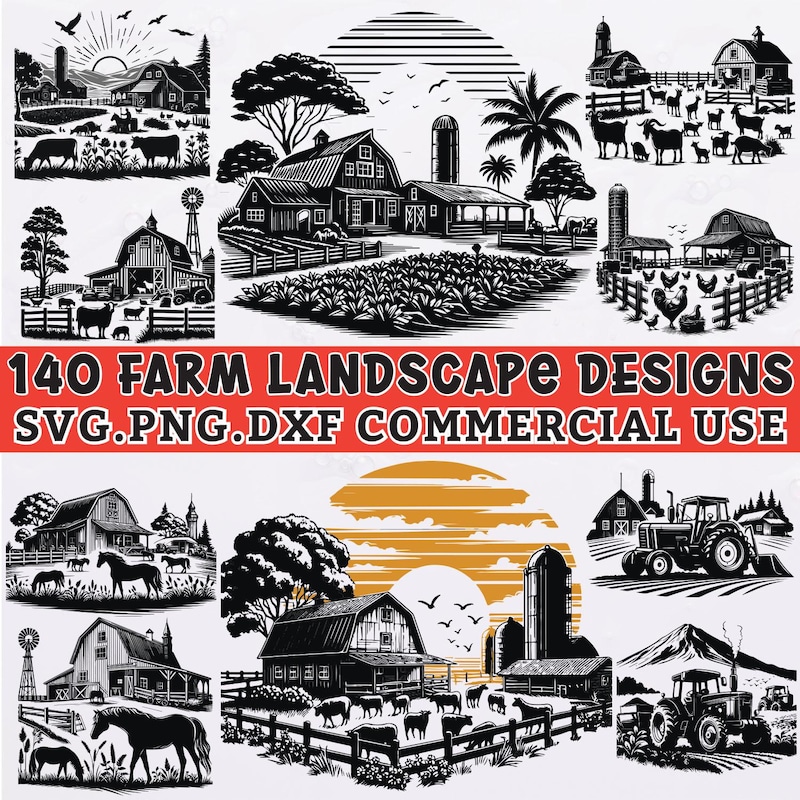 Farm Scene Cnc Cut Files - Etsy