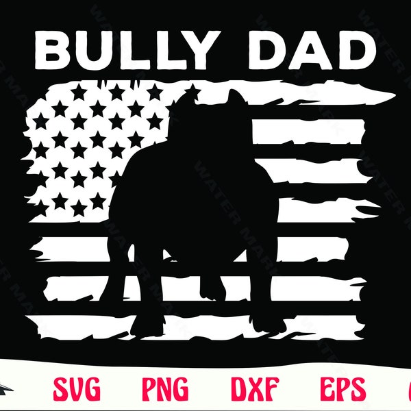 American Bully With Flag Svg - Etsy