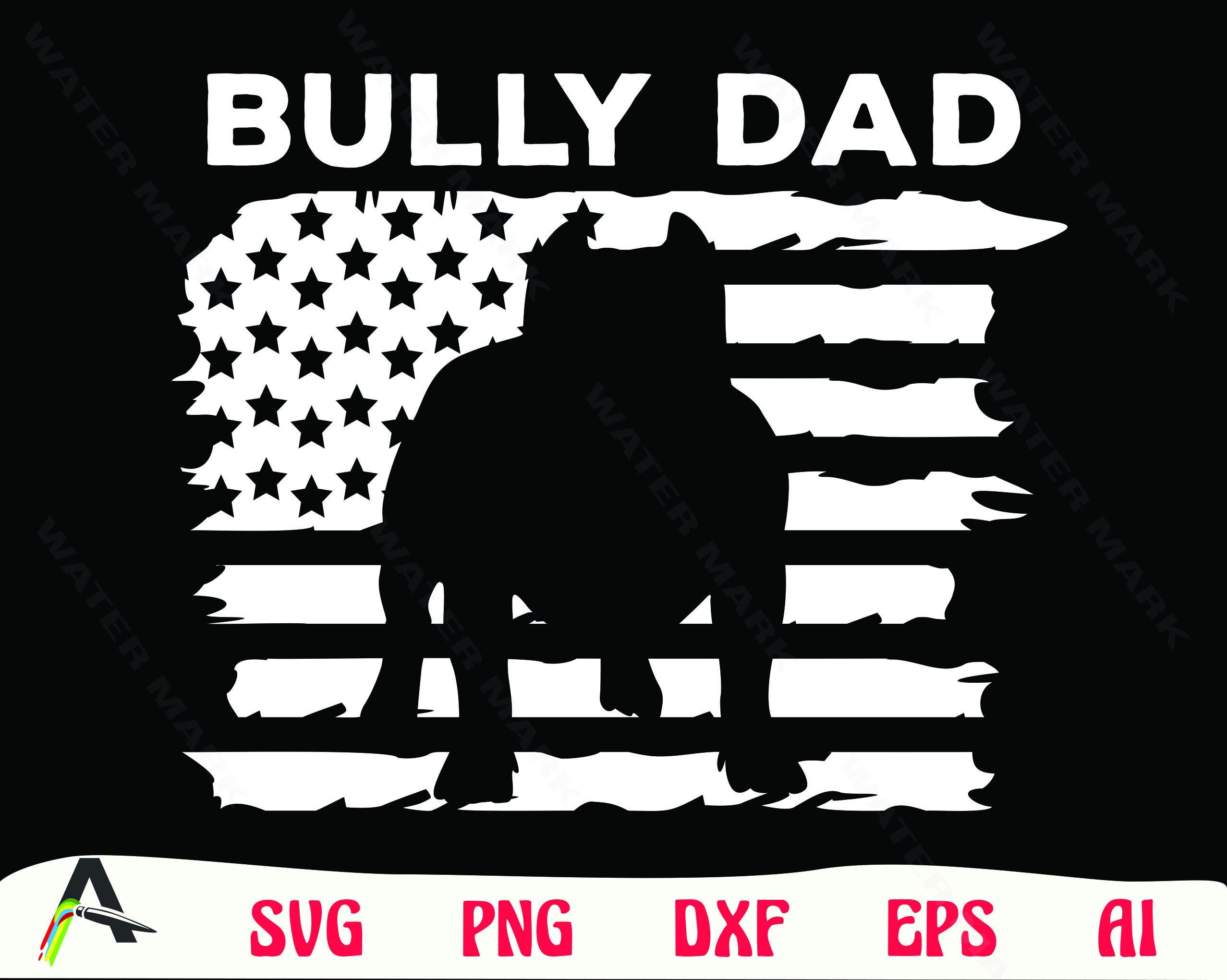 American bully svg datei bully dad us flag silhouette für | Etsy Österreich