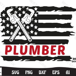 Plumber Svg File Cool Plumber Patriotic Us Flag Art Cut File Instant ...