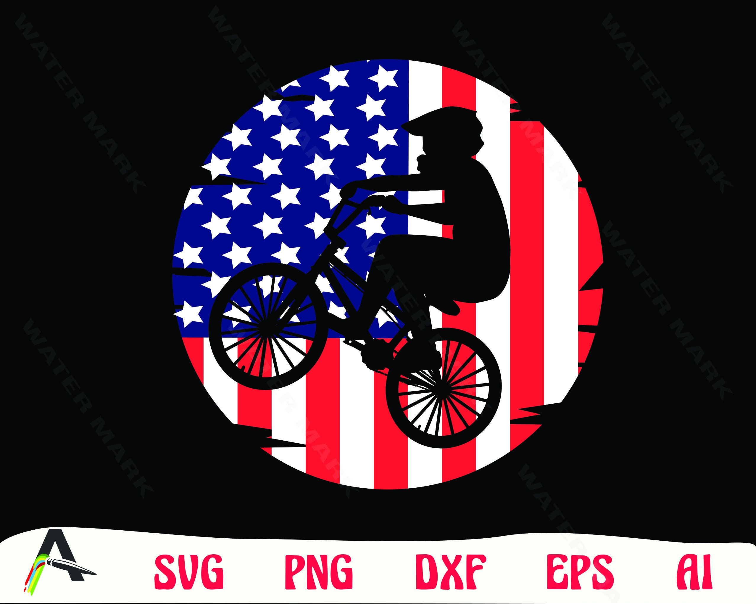 Art & Collectibles Digital bmx us flag for cricut Bmx bike rider life ...