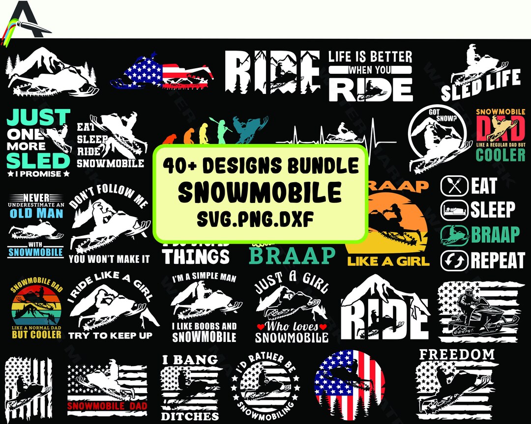 Snowmobile Svg - Snowmobile Designs Bundle Cut File Clipart Instant ...