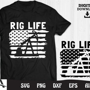 Oilfield Svg File Rig Life American Flag Cut File Vector Instant ...
