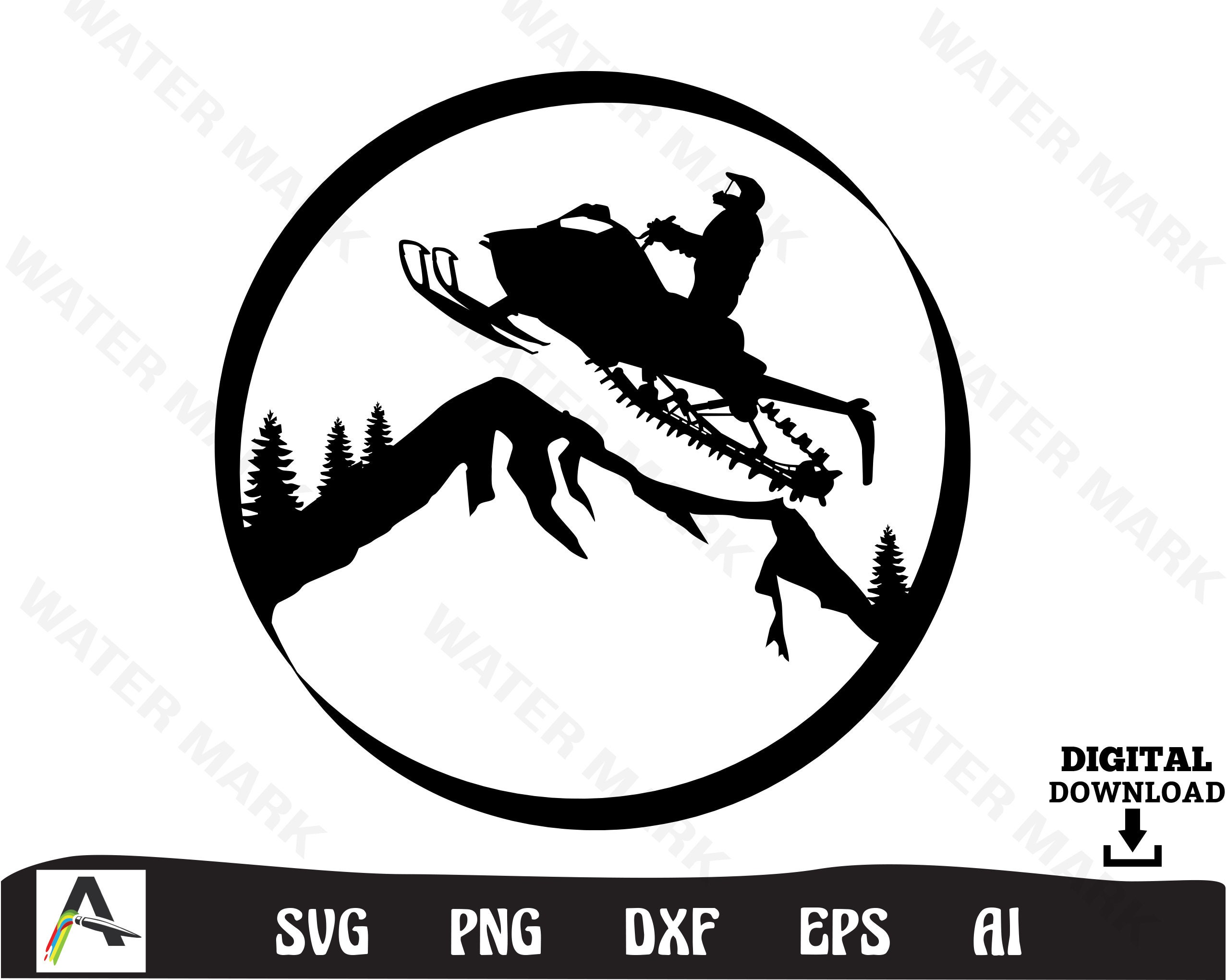 Snowmobile Svg Cool Snowmobile Silhouette Svg Dxf Eps | Etsy