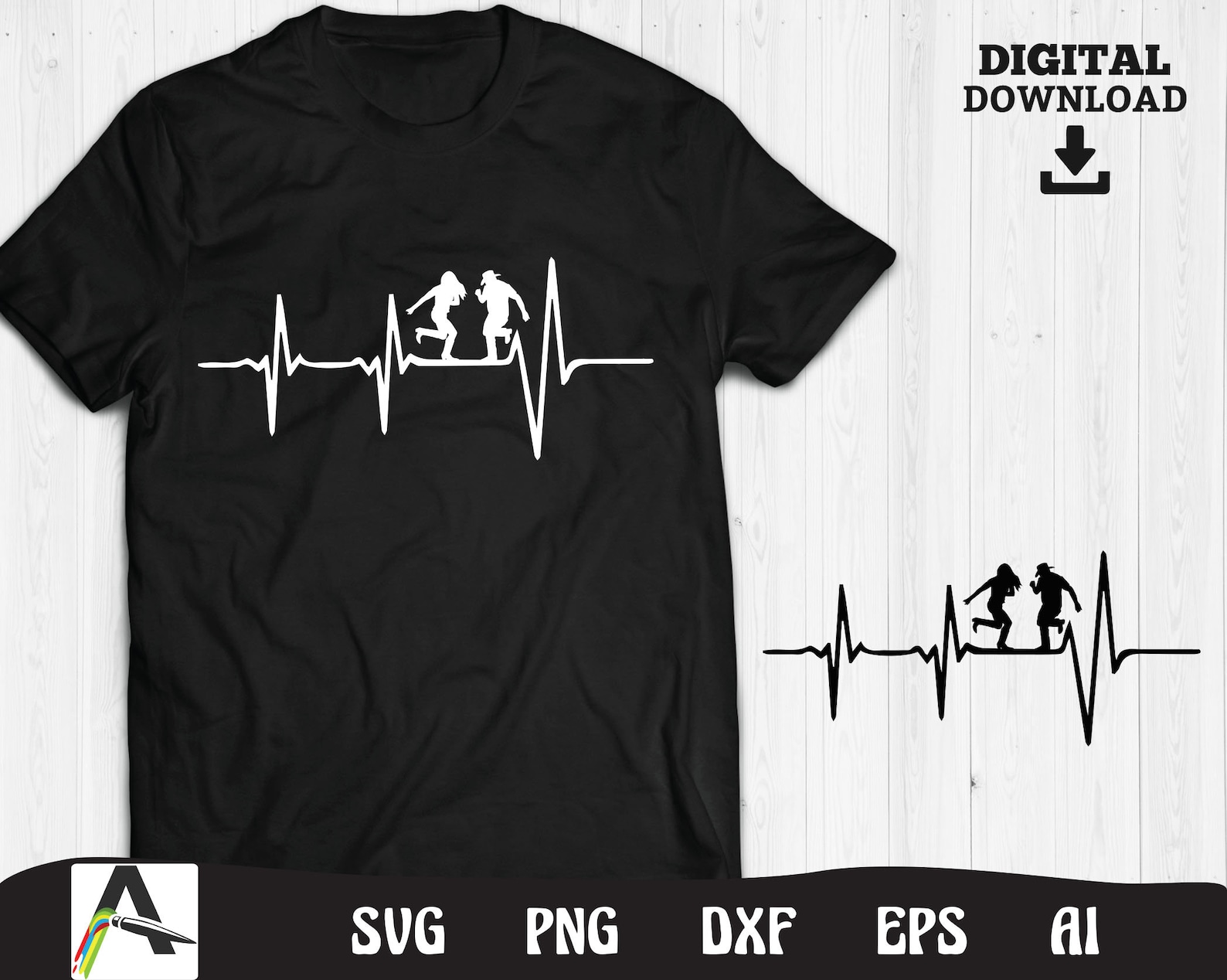Line Dancing Svg - Line Dance Heartbeat Funny Art Cut File Instant ...