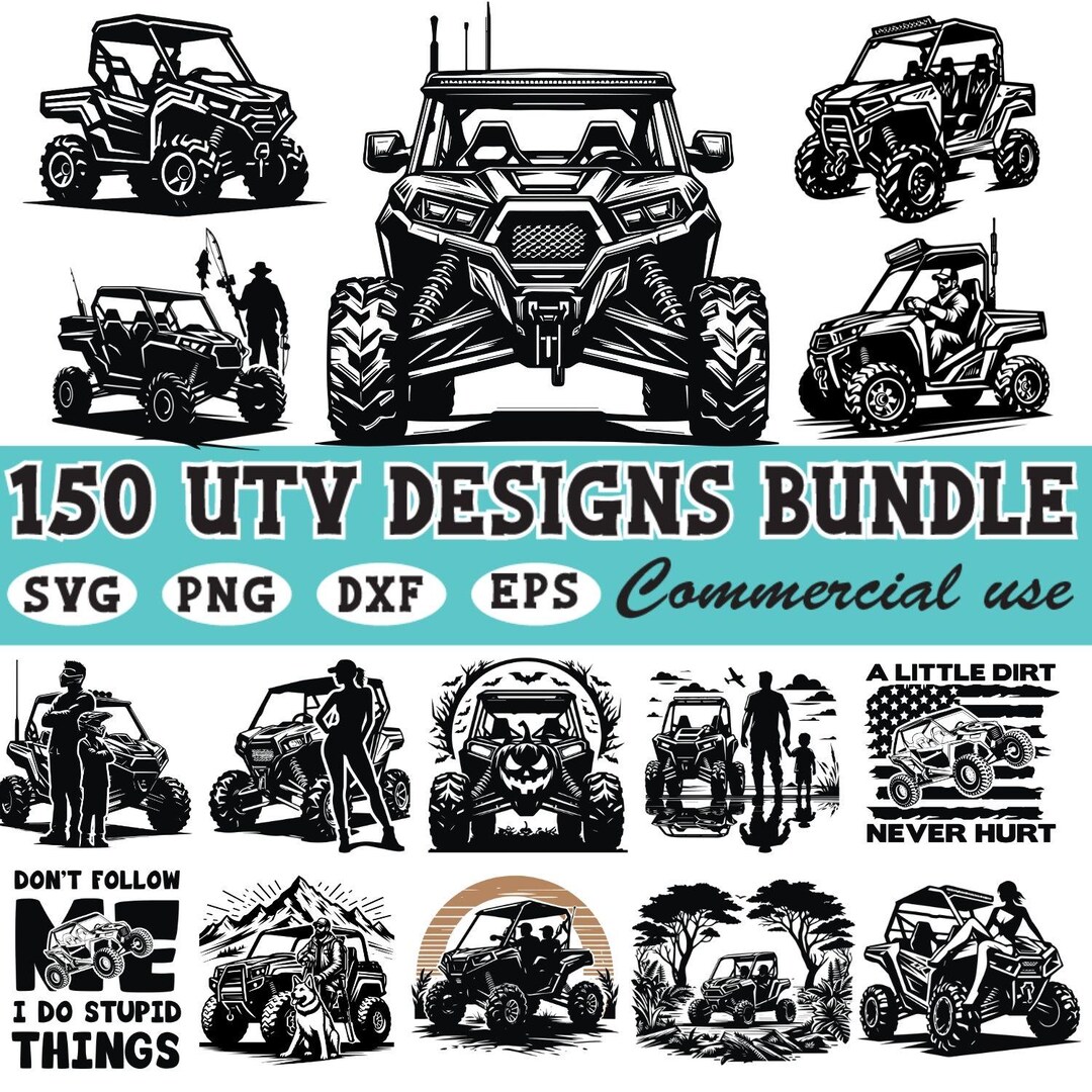 150 UTV Design Bundle for Cricut Silhouette – off Road Side by Side ATV ...