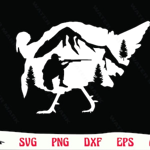 Turkey Svg File Turkey Hunting Silhouette Artistic Turkey - Etsy