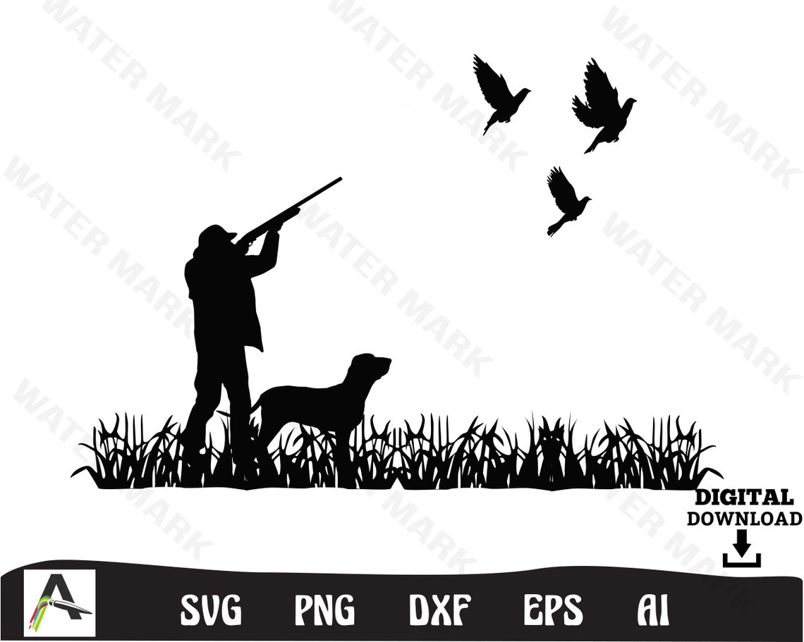 Dove Hunting Clipart: Hunter Silhouette Cut Files (digital Download) - Etsy