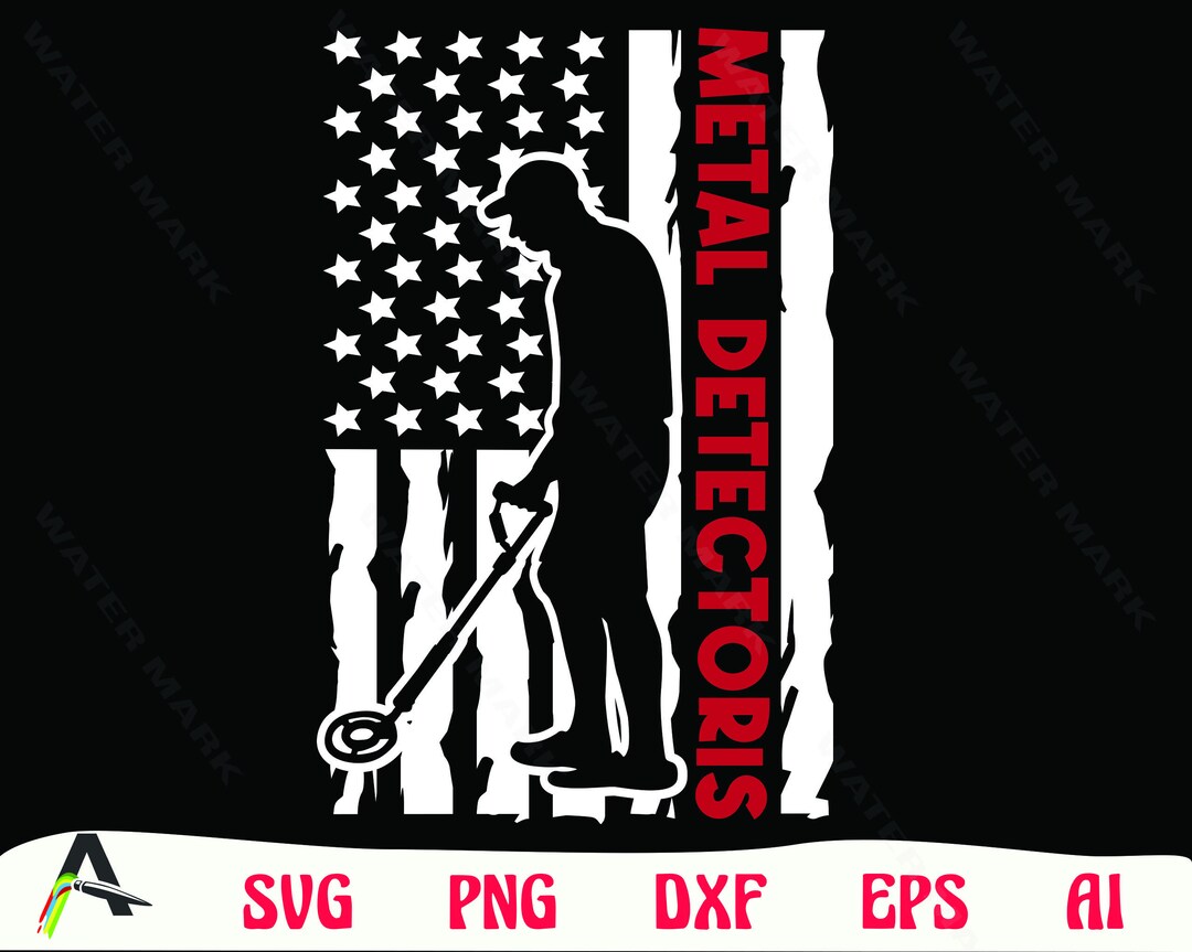Metal Detector Svg - Metal Derectoris American Flag Treasure Hunting ...
