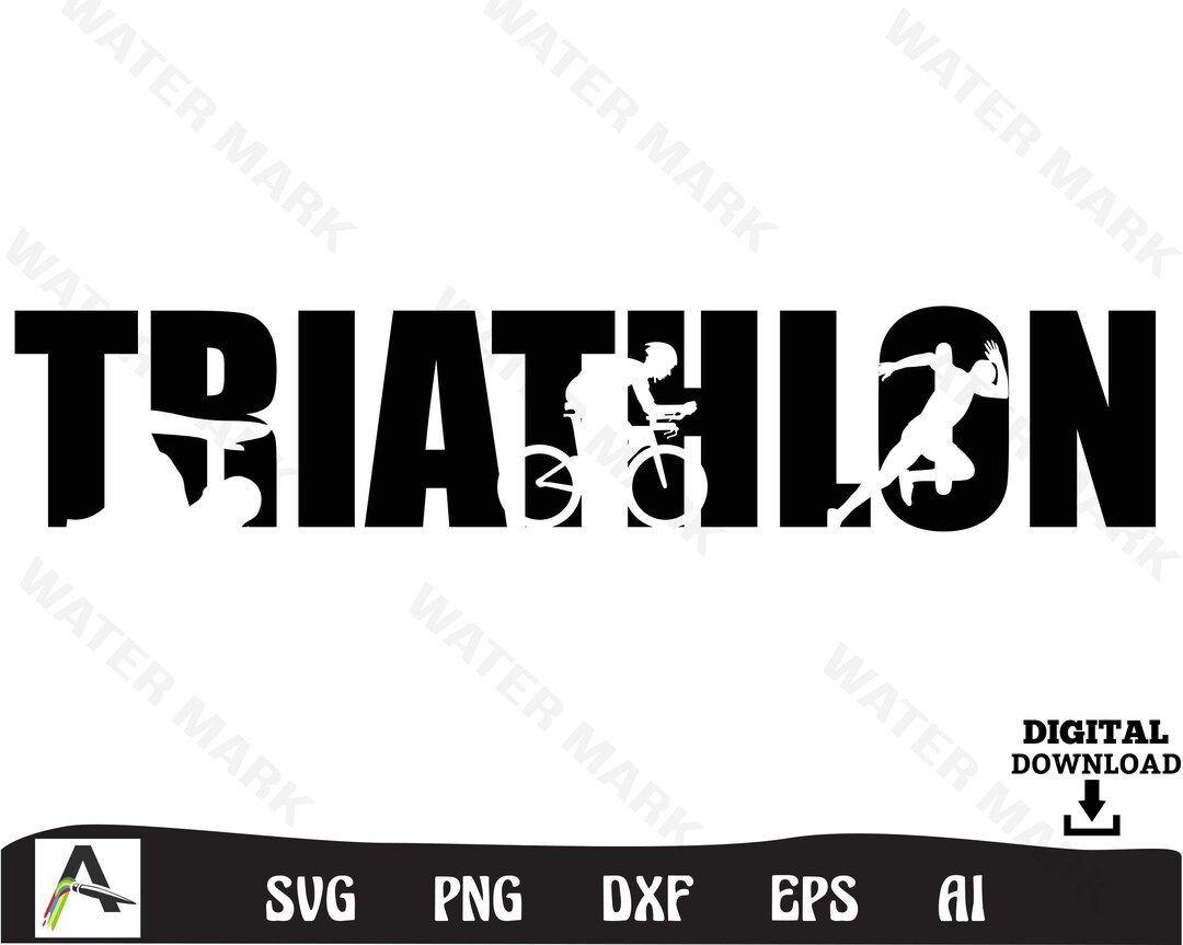 Triathlon Svg Cool Triathlon Silhouette Artistic Triathlete Cut File ...