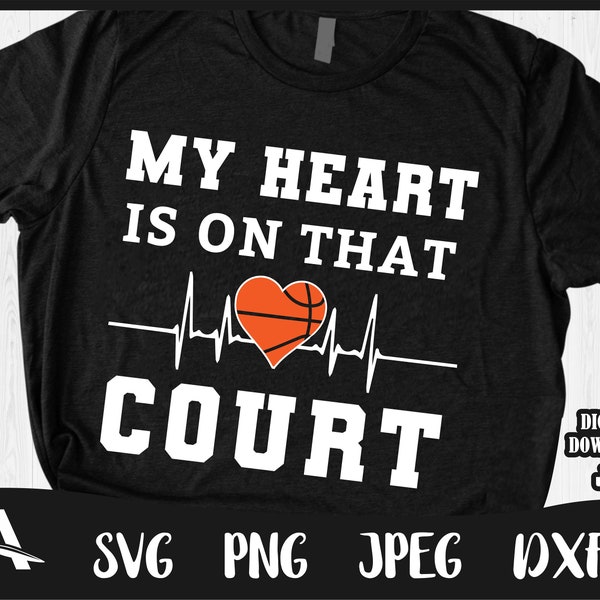 Basketball Heart Svg - Etsy