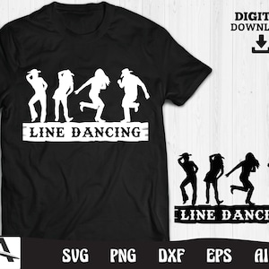 Line Dancing Svg - Cool Line Dancing Silhouette Art Cut File Instant ...