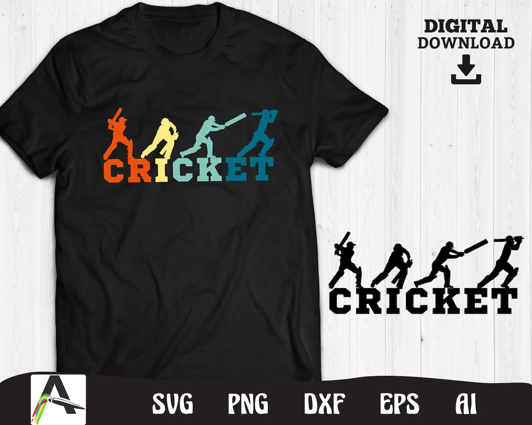 Retro Cricket Sports SVG: Cut File Art (digital Download) - Etsy