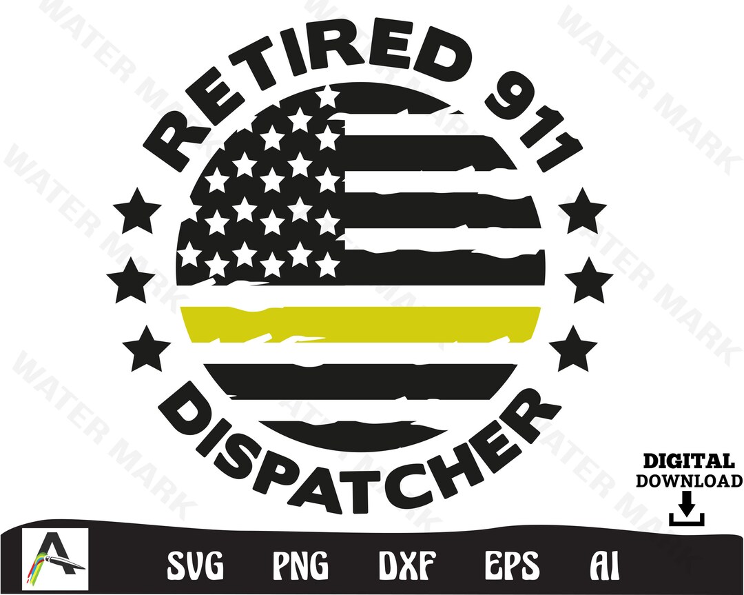 Dispatcher Svg - Retired 911 Dispatcher American Flag Cut Files Instant ...