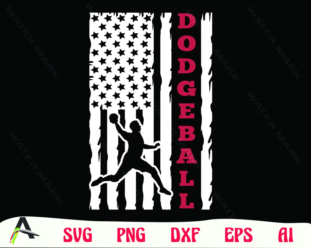Dodgeball Svg File - Dodgeball Us Flag for Cricut Dodge Ball Svg ...