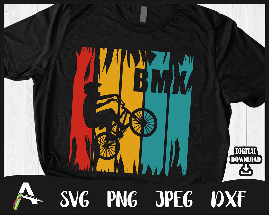 Bmx Rider Silhouette, Bmx Rider Svg - Bmx Retro Style Bmx Bike Rider ...