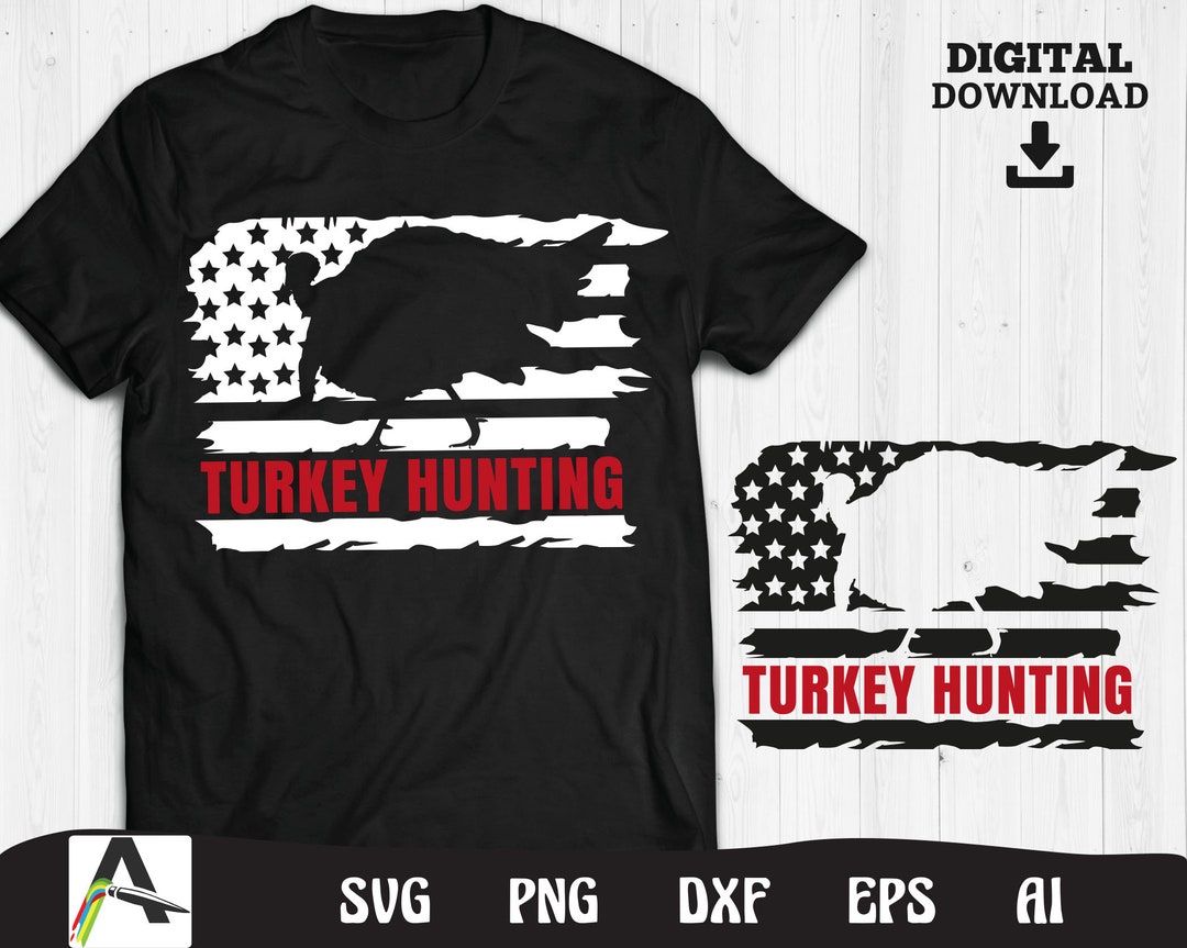 Turkey Svg File - Cool Turkey Hunting Us Flag Turkey Hunter Digital ...