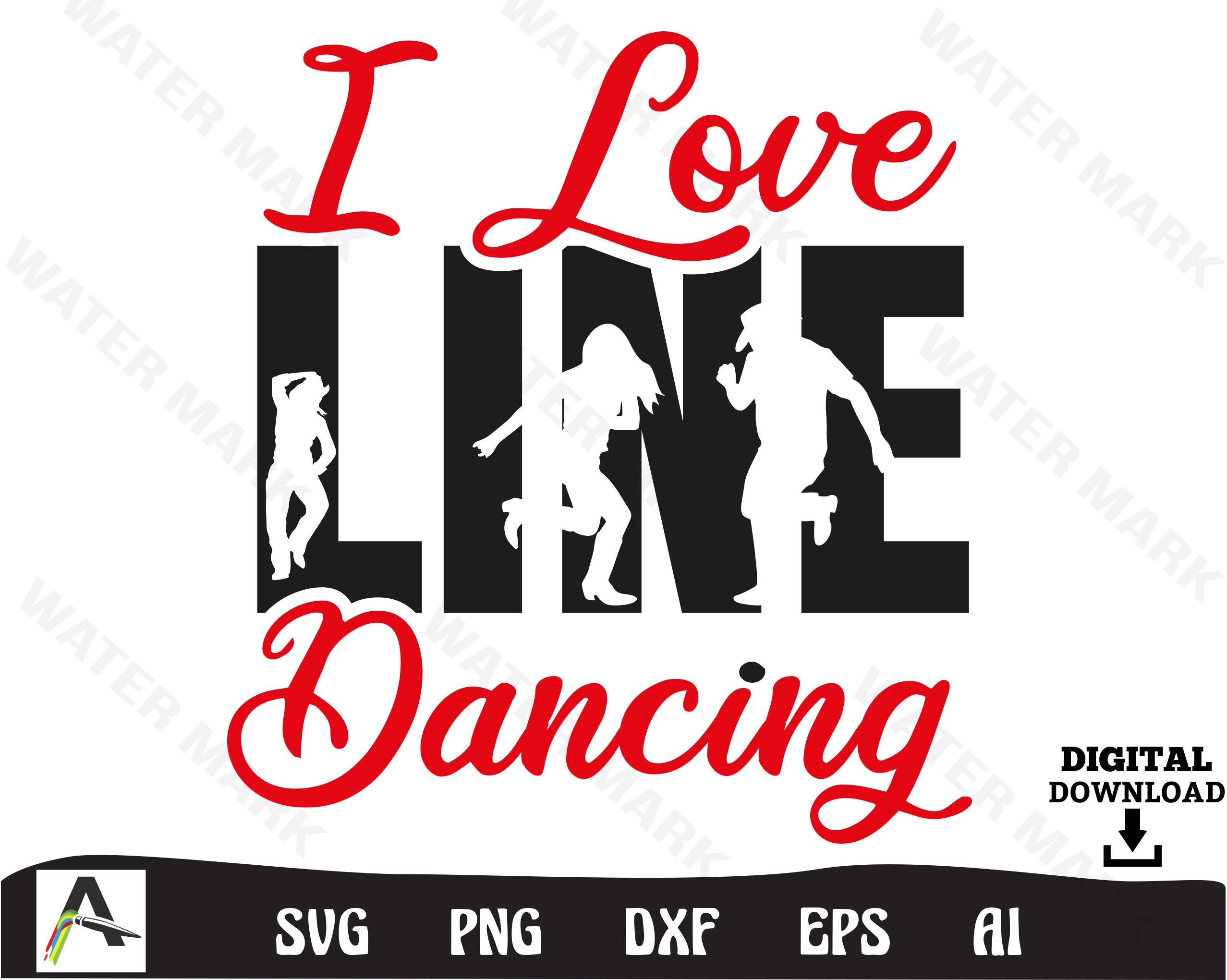 Line Dancing Svg - I Love Line Dancing Cut File Instant Digital ...