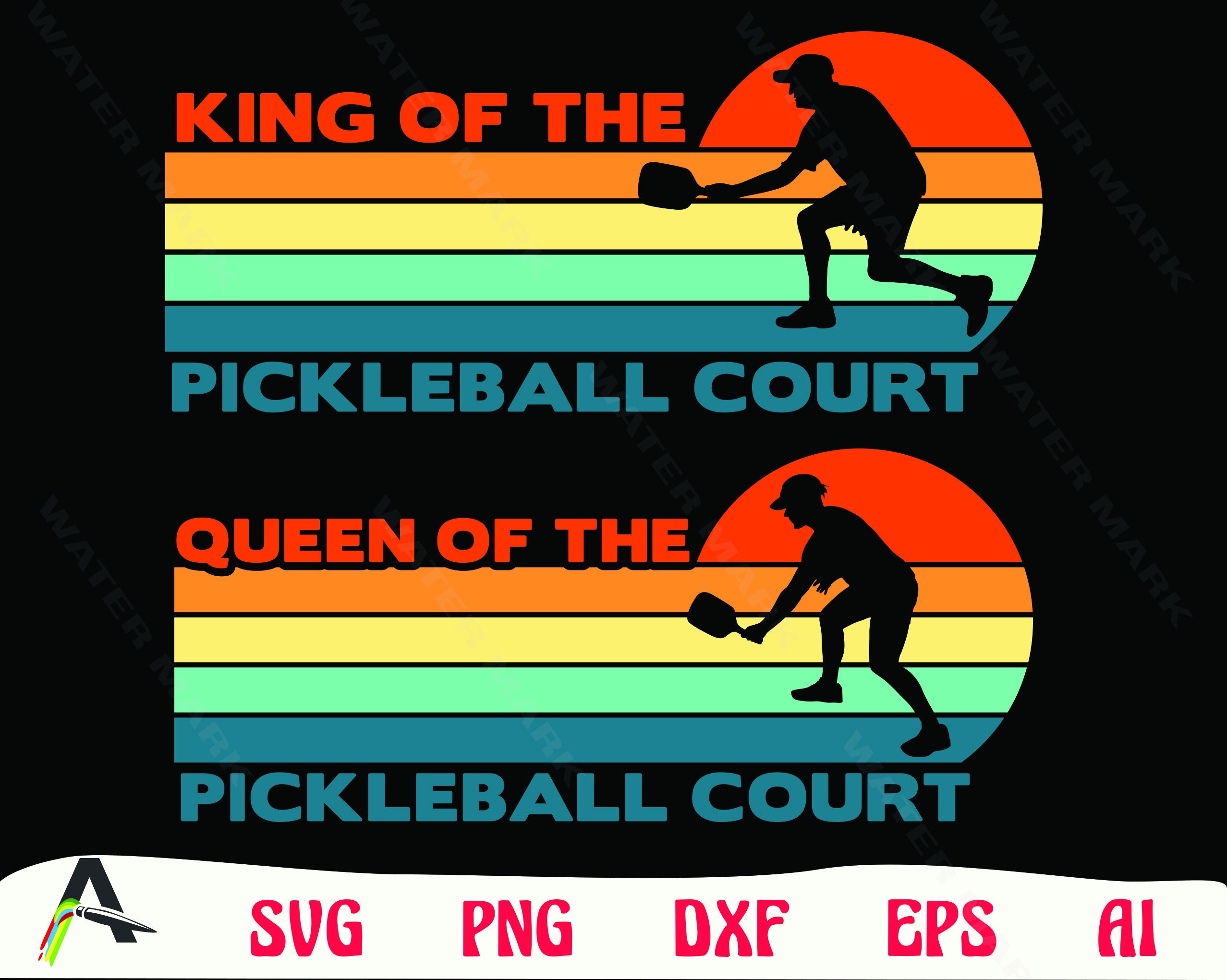 Pickleball Svg Bundle King and Queen Pickleball Court for | Etsy