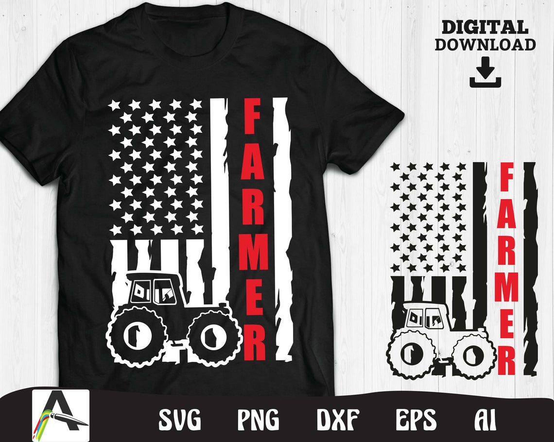 Farmer Tractor Svg - Cool American Flag Tractor Farmer Tracktor Svg ...