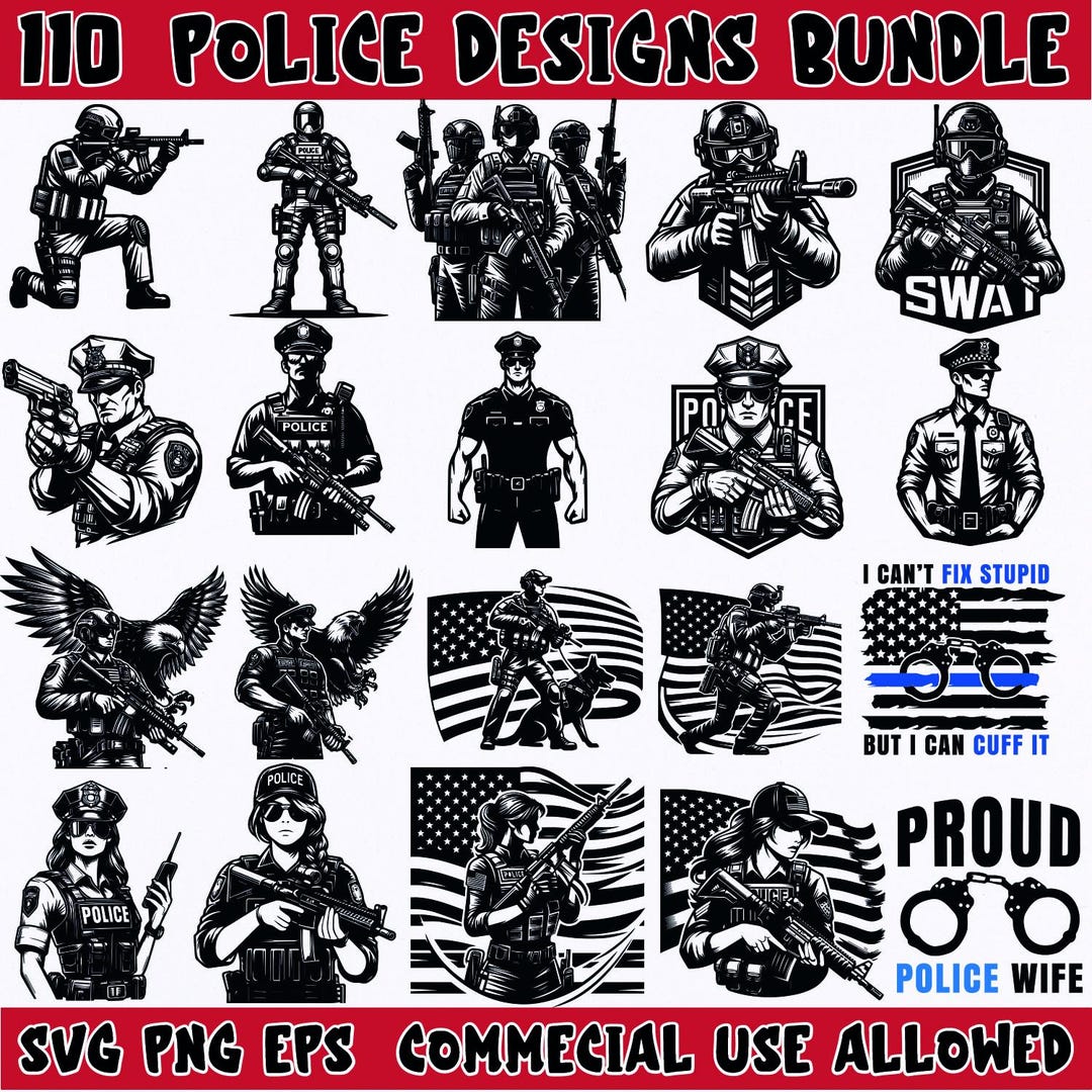 110 Police SVG Bundle | Law Enforcement Clipart for Cricut ...