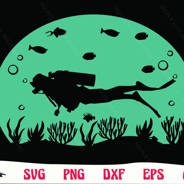 Scuba Diving Svg - Etsy