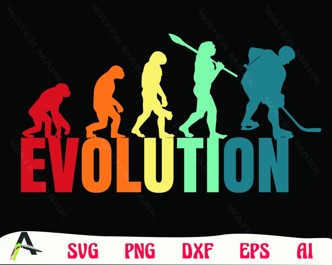 Ice Hockey Svg - Funny Hockey Evolution Cut File Art Instant Digital ...