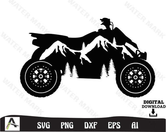 Atv Quad Bike Svg Files Cool Quad Bike Artistic Silhouette | Etsy