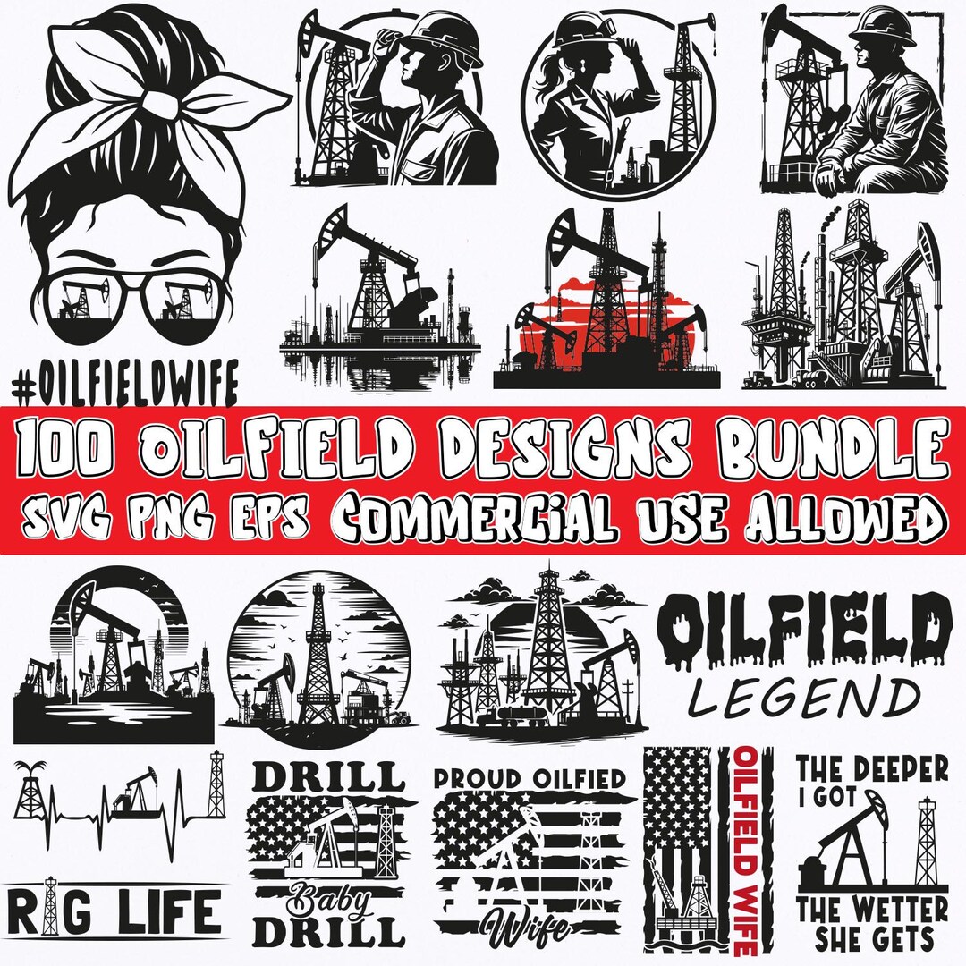 Oilfield SVG Design Bundle | Rig Life PNG EPS Files | Oilfield Wife ...