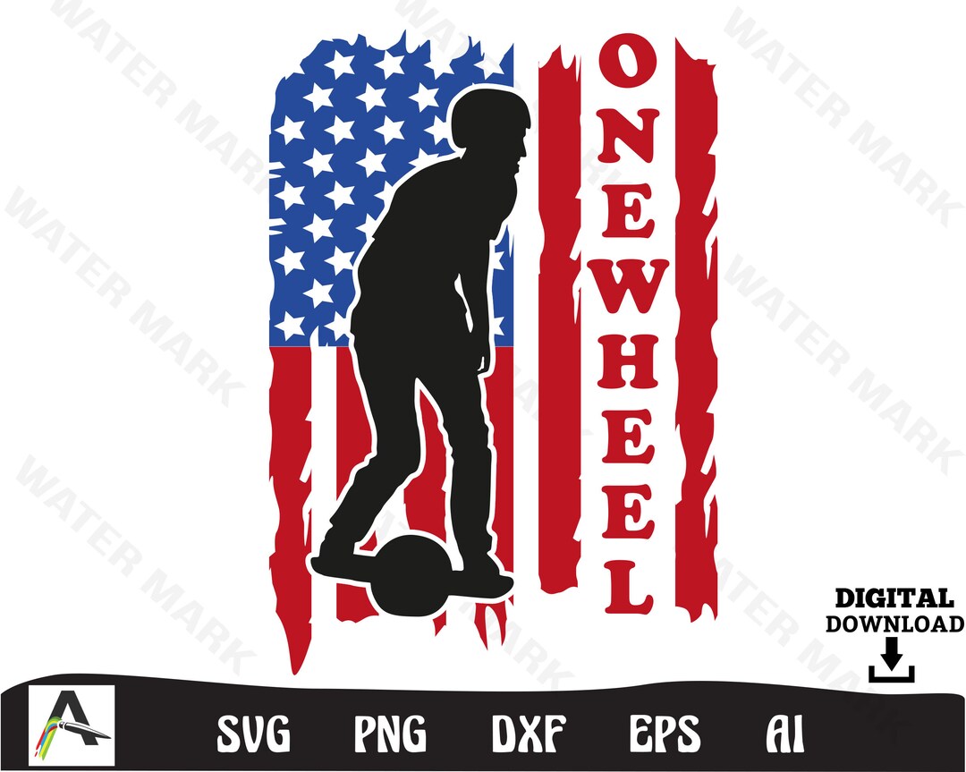 Onewheel Svg - Onewheel Patriotic Us Flag Cut File Art Instant Digital ...
