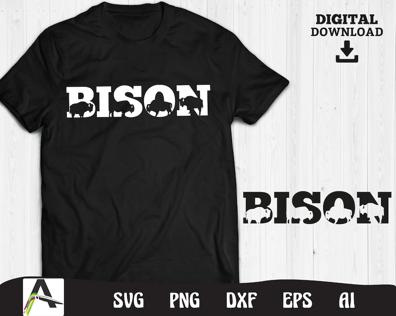 Bison Svg File Cool Bison Silhouette Art Buffalo Svg Cut - Etsy