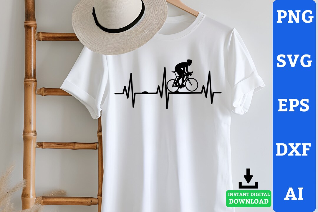 Road Bike Svg - Funny Roadbiker Heartbeat Bicycle Art Instant Digital ...
