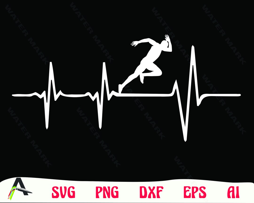 Running Svg Funny Runner Heartbeat Cut Files Marathon Art - Etsy