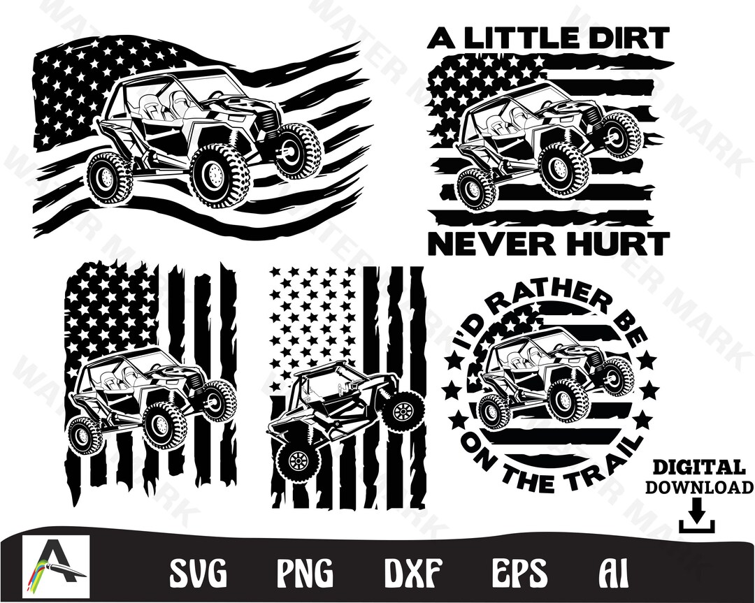 UTV Svg Cool Utv American Flag Bundle Cut File Instant Digital Download ...