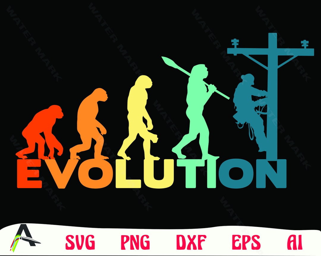 Lineman Svg - Lineman Funny Evolution Retro Style Electrician Art Cut ...