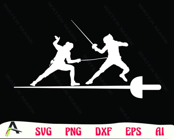 Fencing Svg File Cool Fencing Silhouette Art Fencing Cut | Etsy