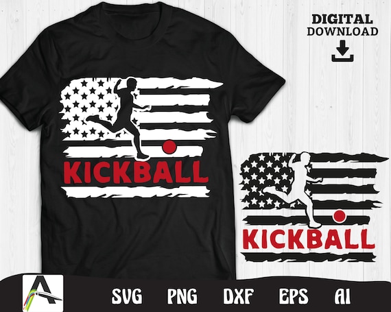 Kickball Svg Kickball Us Flag Art Cut File Clipart Instant - Etsy