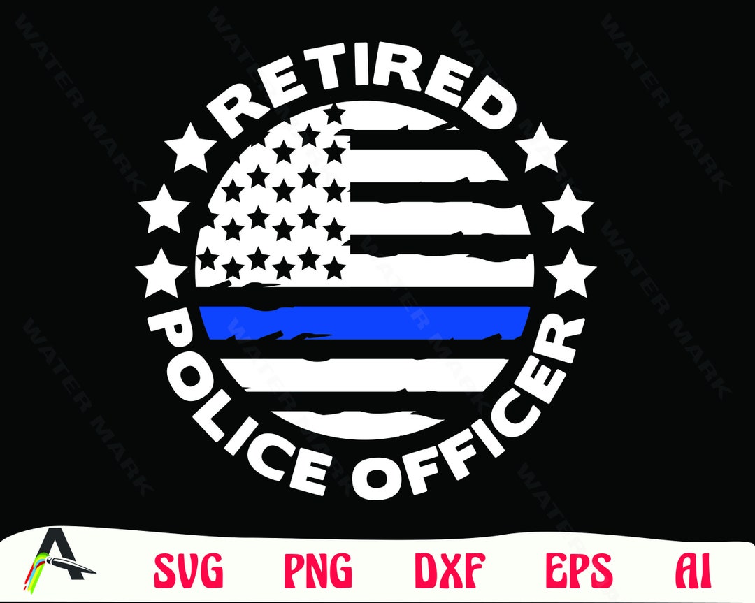 Retired Police Officer American Flag Design (digital Download) - Etsy