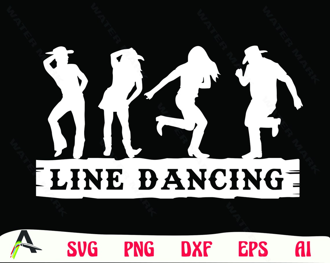Line Dancing Svg - Cool Line Dancing Silhouette Art Cut File Instant ...