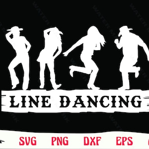 Line Dancing Svg - Cool Line Dancing Silhouette Art Cut File Instant ...