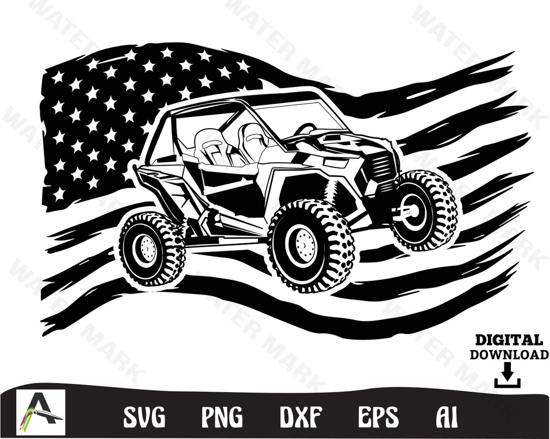 UTV Svg - Cool UTV American Flag Art Cut File Instant Digital Download ...