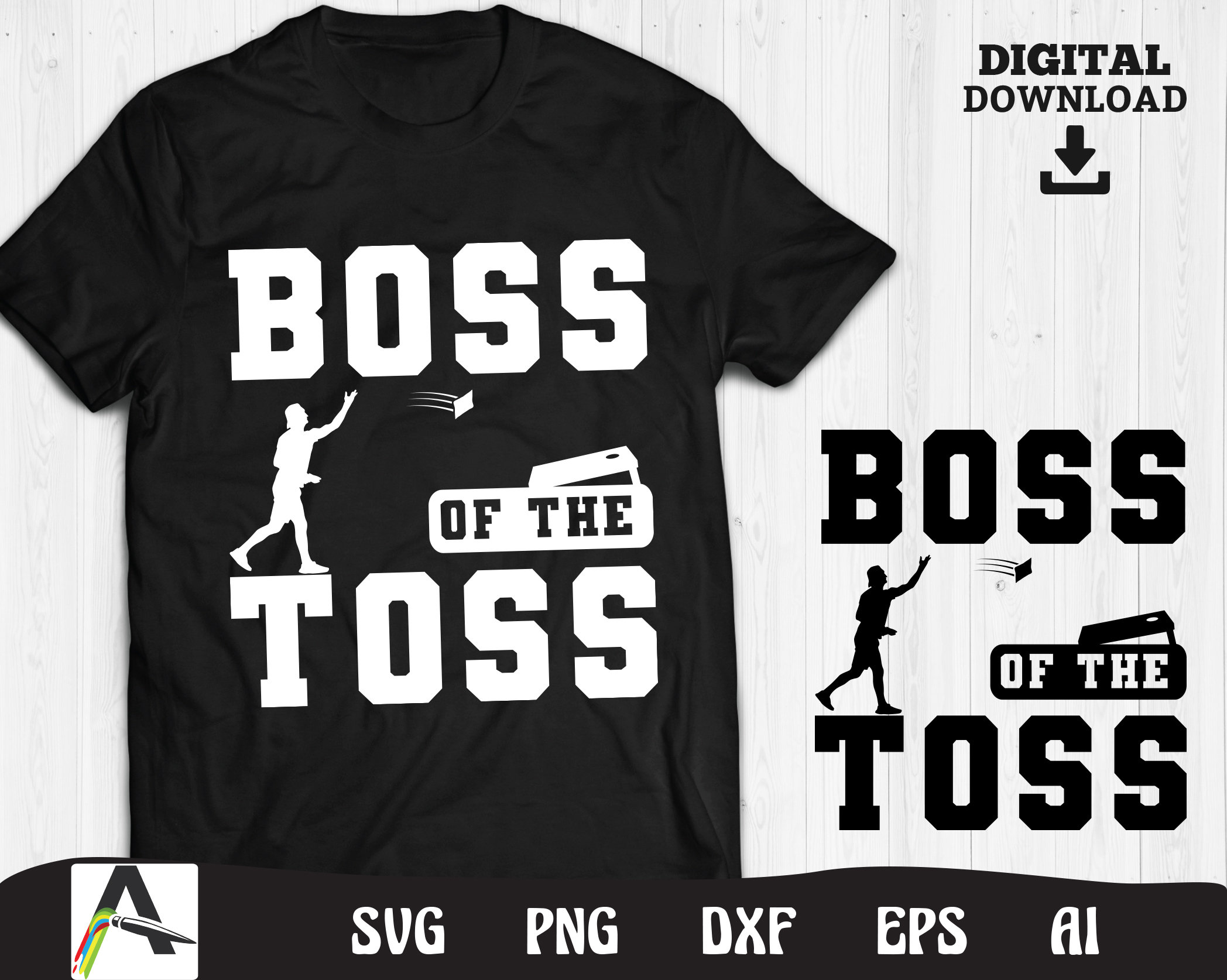 Cornhole Svg Files Boss of the Toss Cool Cornhole Art - Etsy